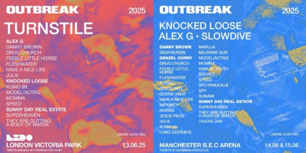 Outbreak announces 2025 London, Manchester lineups: Slowdive, Sunny Day ...